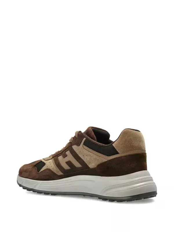 Hogan Suede And Leather Panel Sneakers - Brown