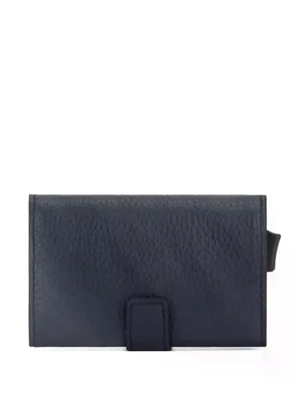 PIQUADRO Leather Flap Cardholder - Blue