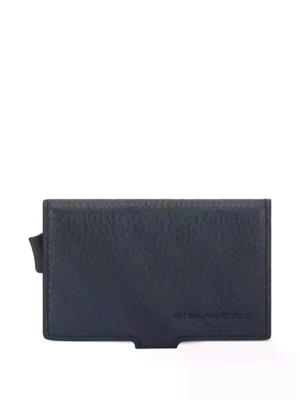 PIQUADRO Leather Flap Cardholder - Blue