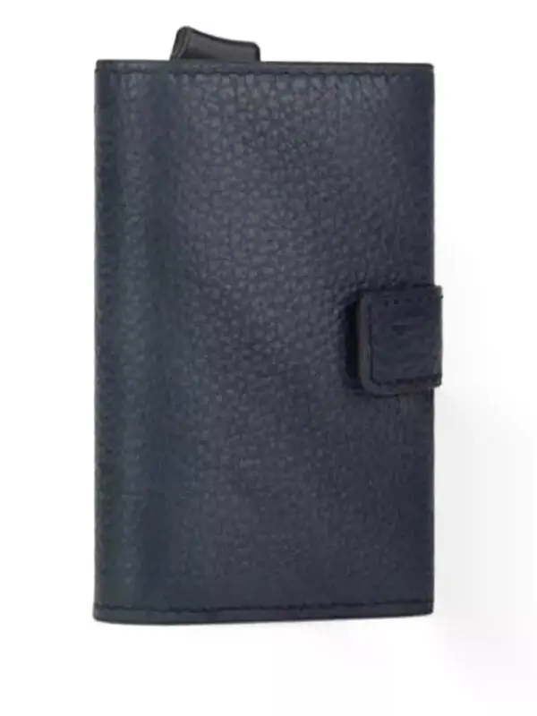 PIQUADRO Leather Flap Cardholder - Blue