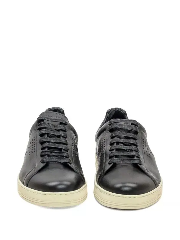 TOM FORD Perforated Leather Sneakers - Black