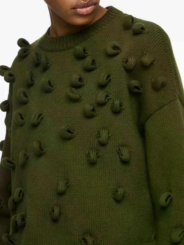 JW Anderson Textured Knitted Jumper - Green