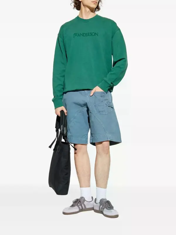JW Anderson Twisted Workwear Anchor-patch Denim Shorts