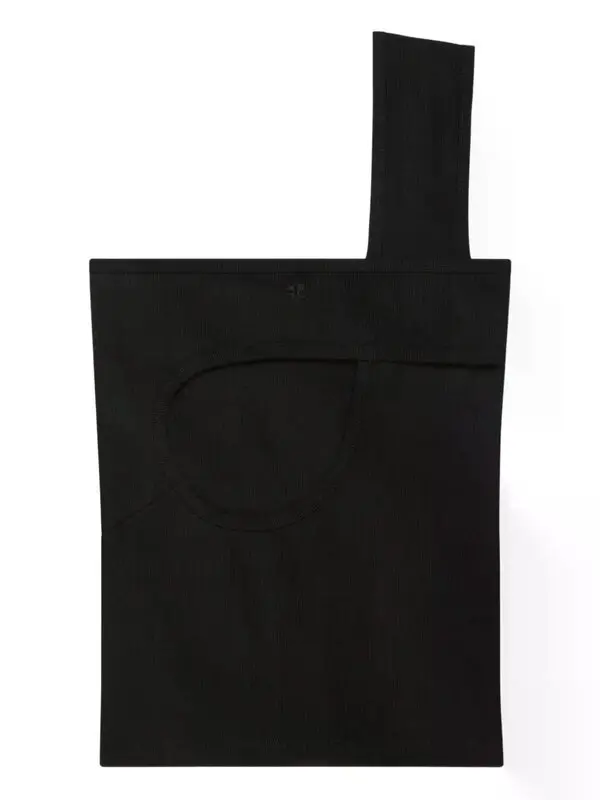 COURREGES Cut-out Ribbed Top - Black