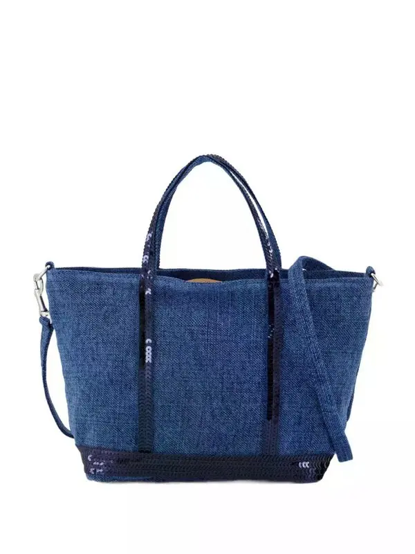 Vanessa Bruno Cabas Sequin-embellished Linen Tote Bag - Blue