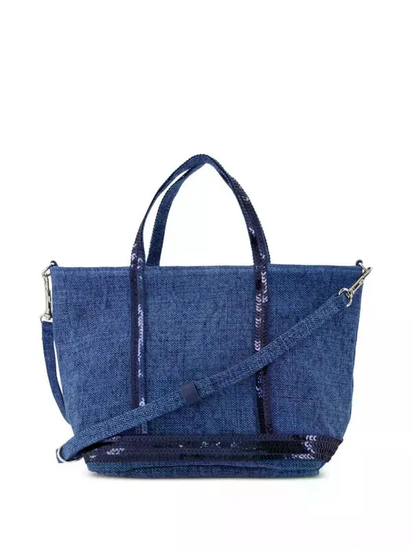 Vanessa Bruno Cabas Sequin-embellished Linen Tote Bag - Blue