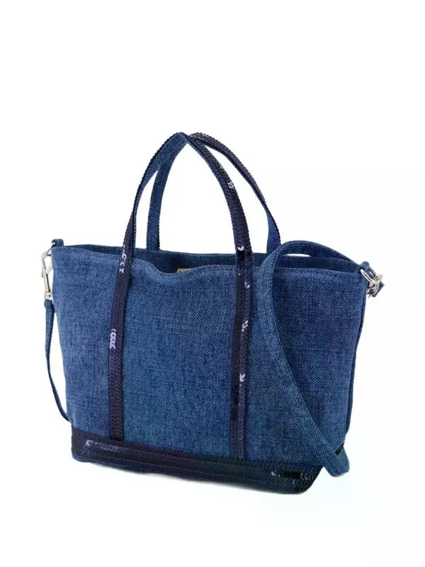 Vanessa Bruno Cabas Sequin-embellished Linen Tote Bag - Blue