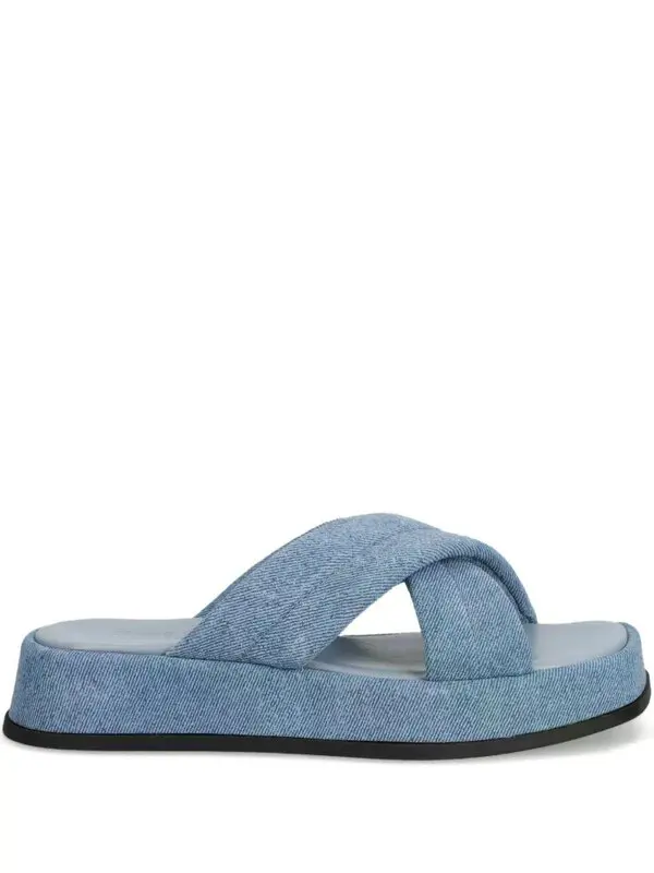 Marc O'polo Crossover Denim-effect Platform Sandals