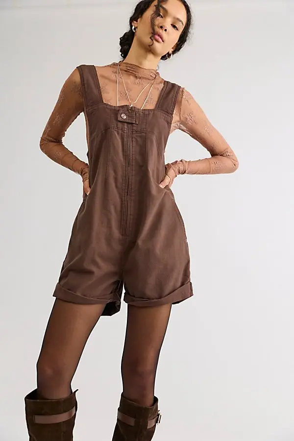 Free People We The Free Jude Shortalls - Chestnut
