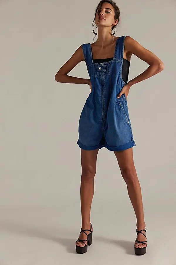 Free People We The Free Jude Shortalls - Mid Indigo