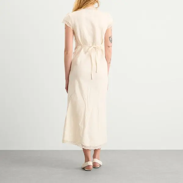 Rixo Clarice Midi Dress - Cream | Editorialist