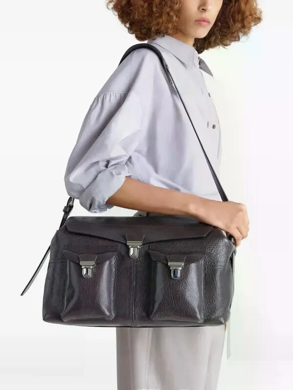 LEMAIRE Week-end Gear Leather Shoulder Bag - Brown