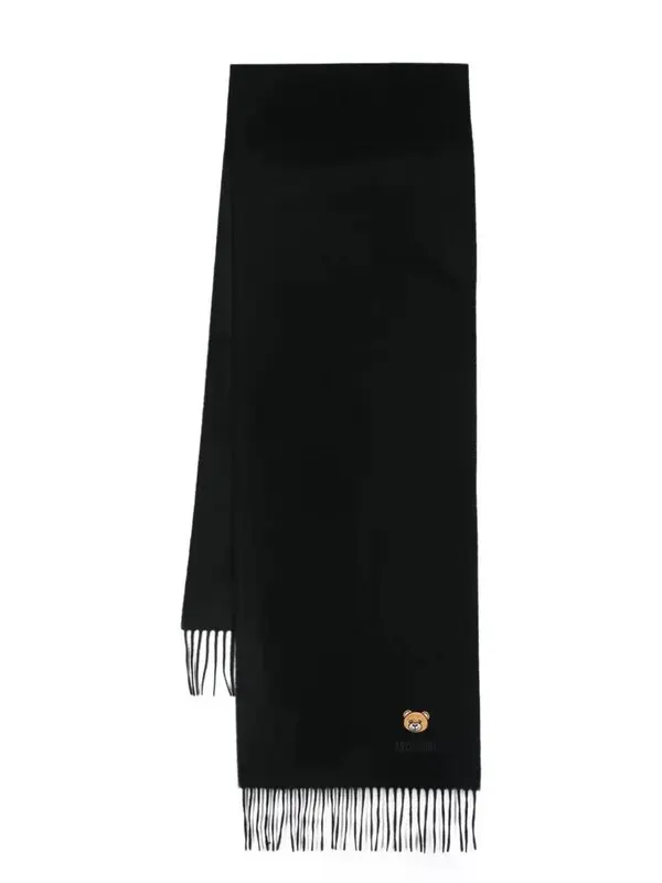 Moschino Teddy Bear-patch Scarf - Black