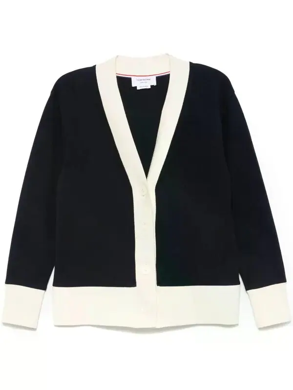 Thom Browne Contrasting-trim V-neck Cardigan