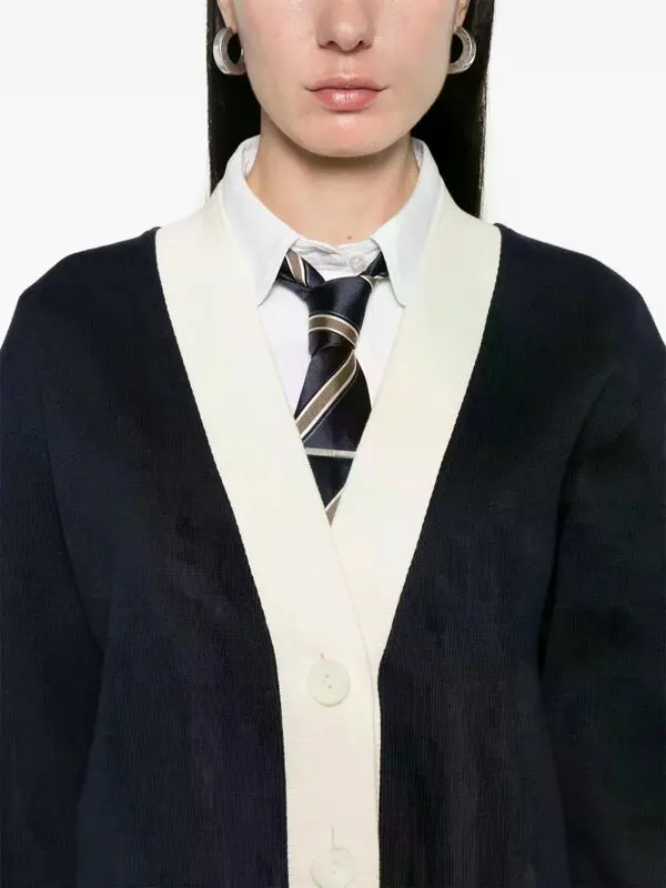 Thom Browne Contrasting-trim V-neck Cardigan