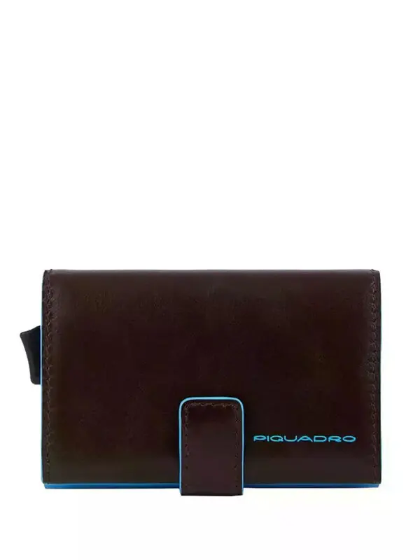 PIQUADRO Leather Metal Cardholder - Brown