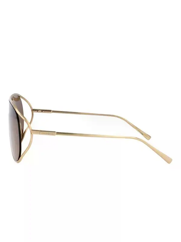 FERRAGAMO Geometric Sunglasses With Metallic Frame