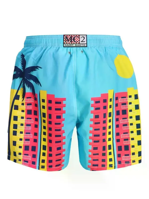 MC2 SAINT BARTH Palm-print Swim Shorts