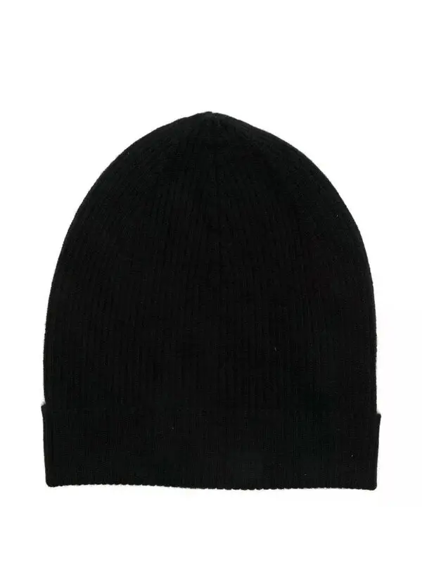 Rick Owens Ribbed Cashmere Beanie - Black
