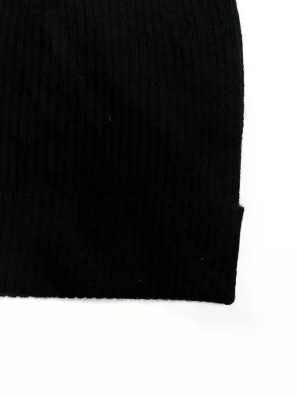 Rick Owens Ribbed Cashmere Beanie - Black