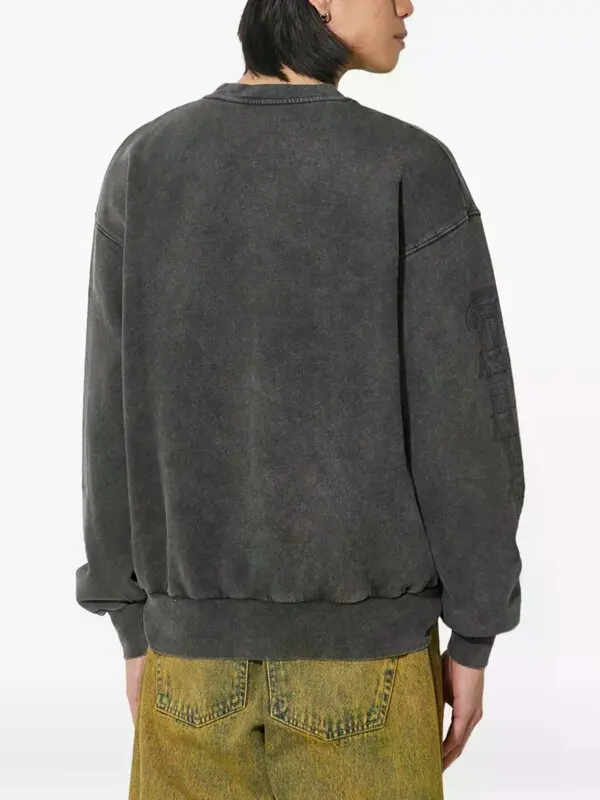 Aries Logo-embellished Crew-neck Sweatshirt - Black