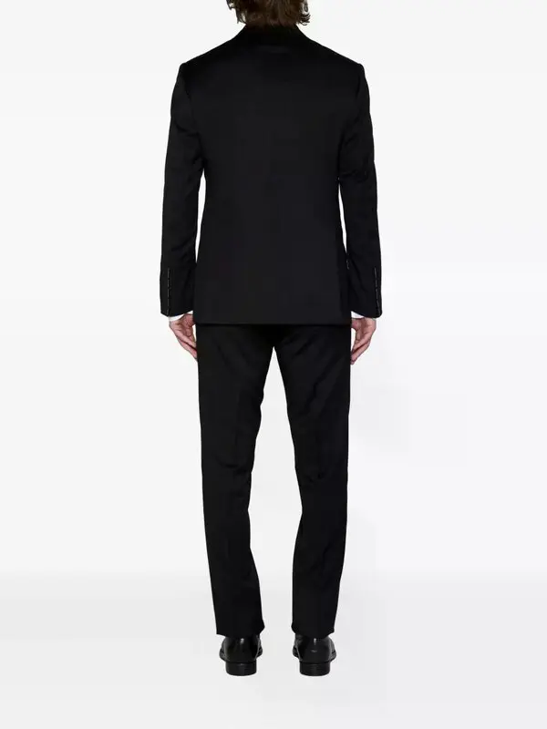 D4.0 Notched-lapels Single-breasted Suit - Black
