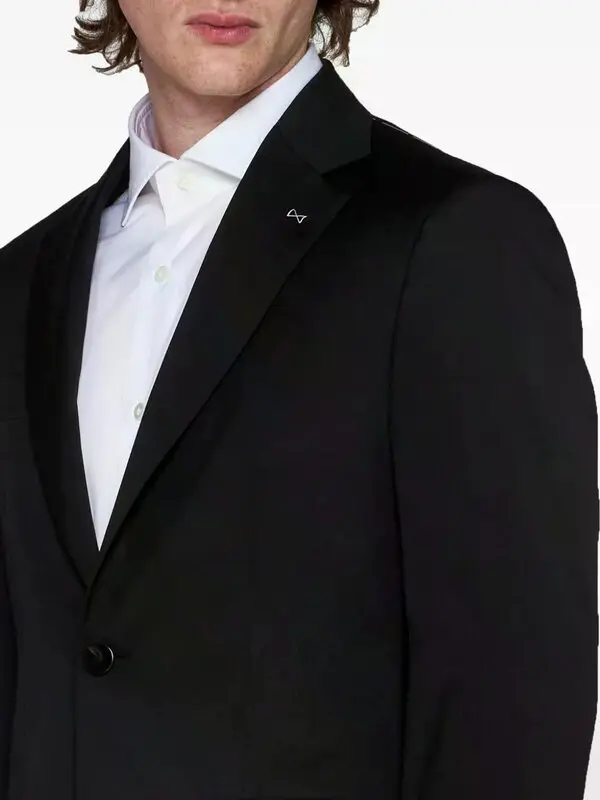 D4.0 Notched-lapels Single-breasted Suit - Black