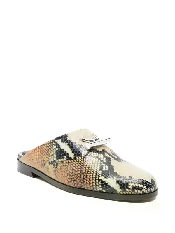 Alexander McQueen Snakeskin-effect Leather Mules