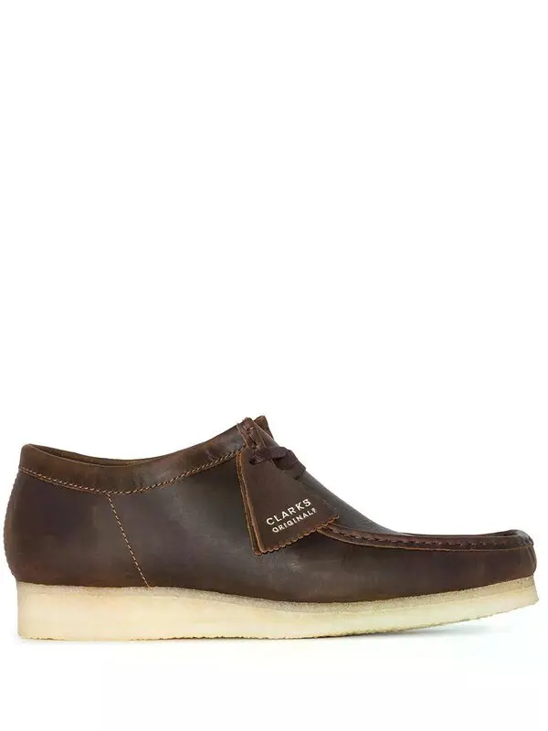 Clarks Wallabee Leather Derby Shoes - Brown