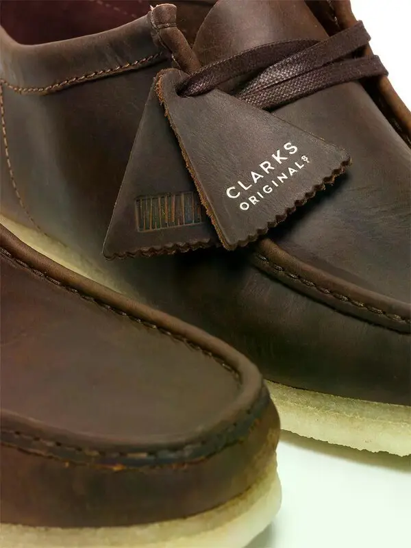 Clarks Wallabee Leather Derby Shoes - Brown