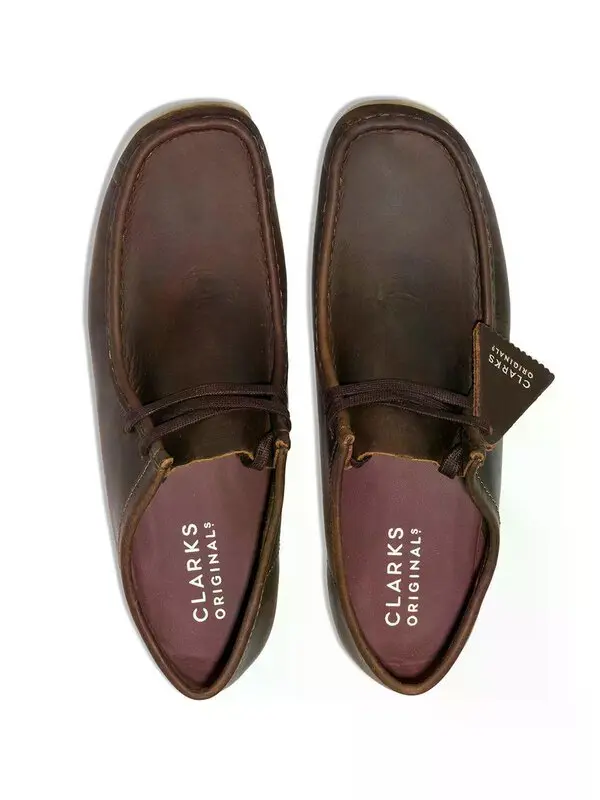 Clarks Wallabee Leather Derby Shoes - Brown