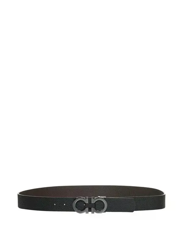 FERRAGAMO Gancini Leather Belt - Black