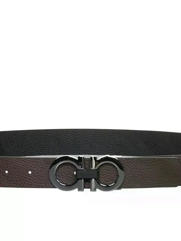 FERRAGAMO Gancini Leather Belt - Black