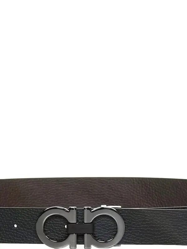 FERRAGAMO Gancini Leather Belt - Black