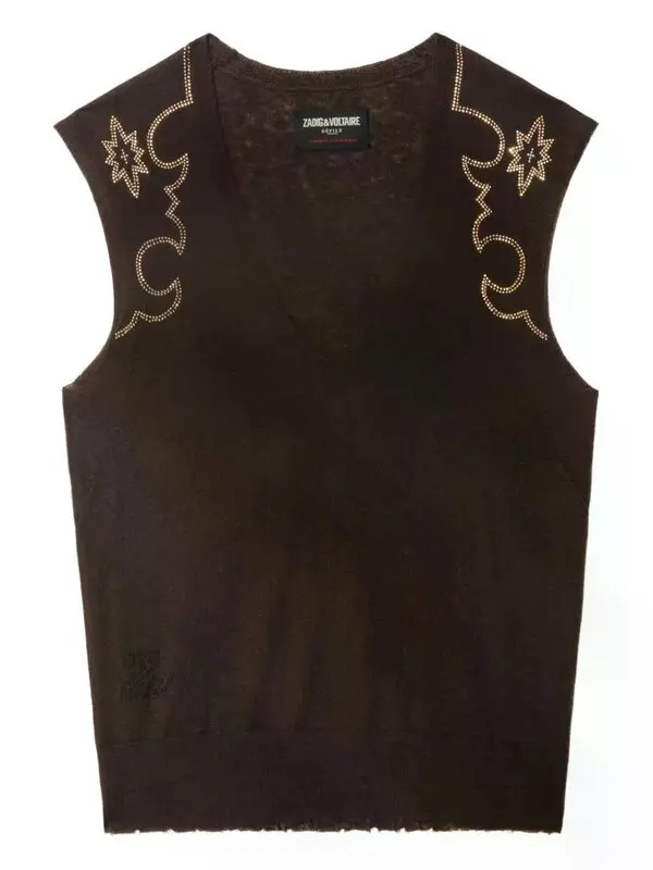 Zadig&Voltaire Embellished Sleeveless V-neck Top