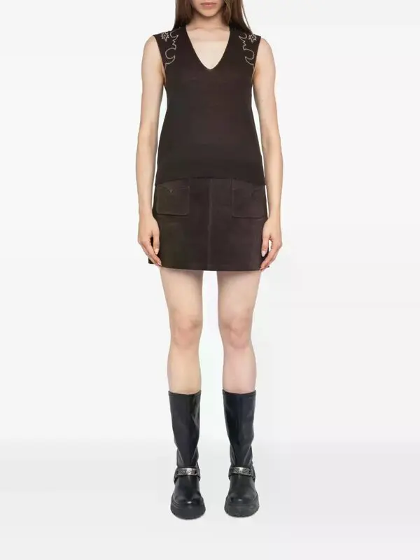 Zadig&Voltaire Embellished Sleeveless V-neck Top