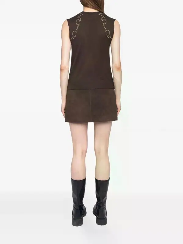 Zadig&Voltaire Embellished Sleeveless V-neck Top