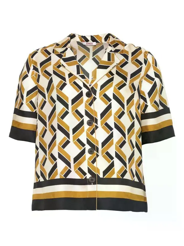 ERES Sonore Geometric-print Short-sleeve Shirt