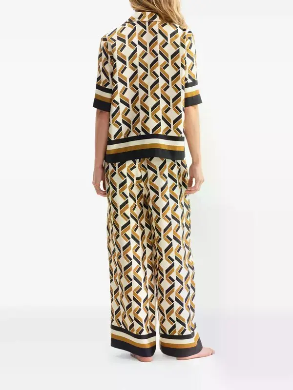 ERES Sonore Geometric-print Short-sleeve Shirt