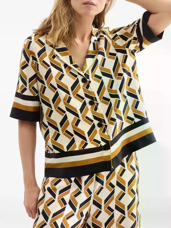 ERES Sonore Geometric-print Short-sleeve Shirt