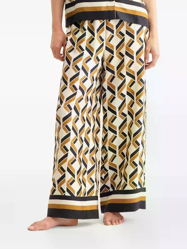 ERES Geometric-print Wide-leg Trousers - White