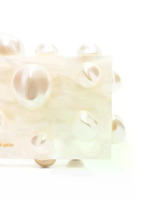 Cult Gaia Orbs Pearl-embellished Clutch - Neutrals
