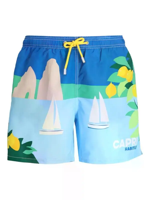 MC2 SAINT BARTH Printed Swim Shorts - Blue