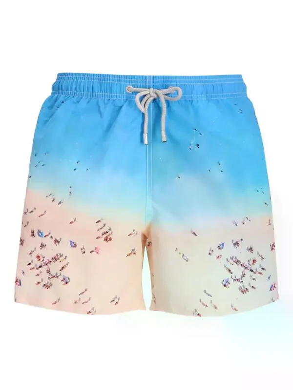 MC2 SAINT BARTH Beach-print Swim Shorts - Blue