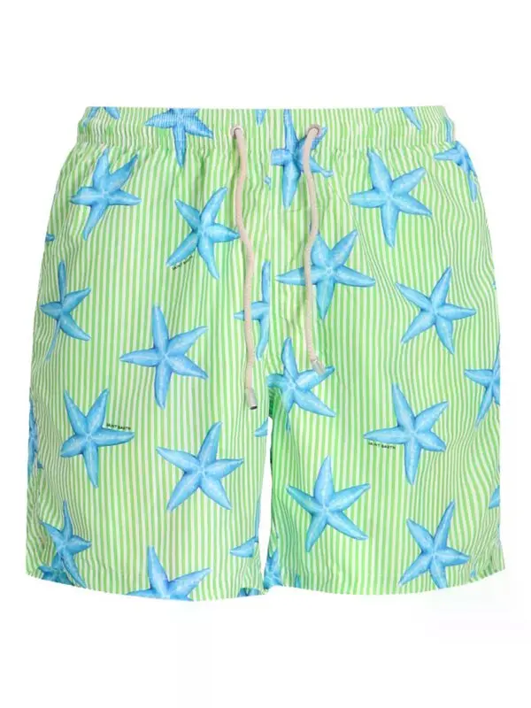 MC2 SAINT BARTH Starfish-print Swim Shorts - Green