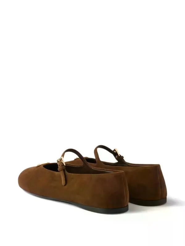 Prada Suede Ballerina Flats - Brown