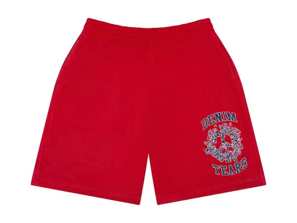 DENIM TEARS Denim University Mesh Shorts - Red