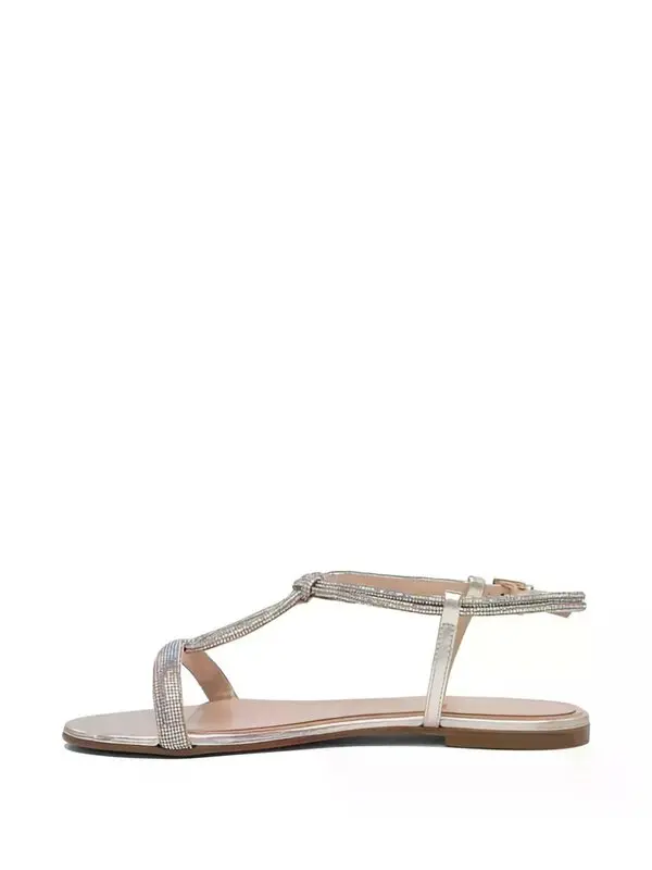 NINALILOU Beaded Embellished T-bar Sandals