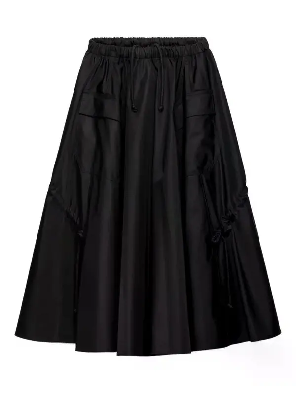 Prada Patch-pocket Drawstring Midi Skirt