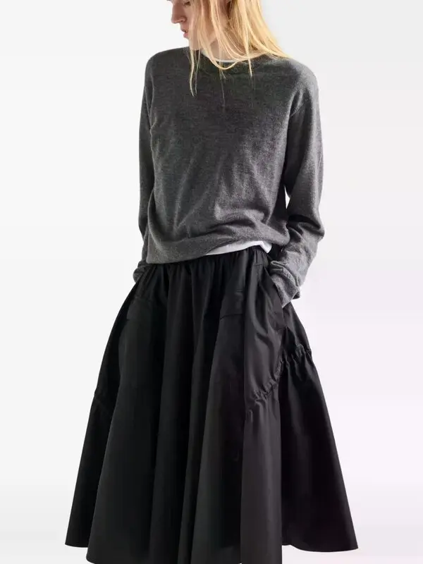 Prada Patch-pocket Drawstring Midi Skirt